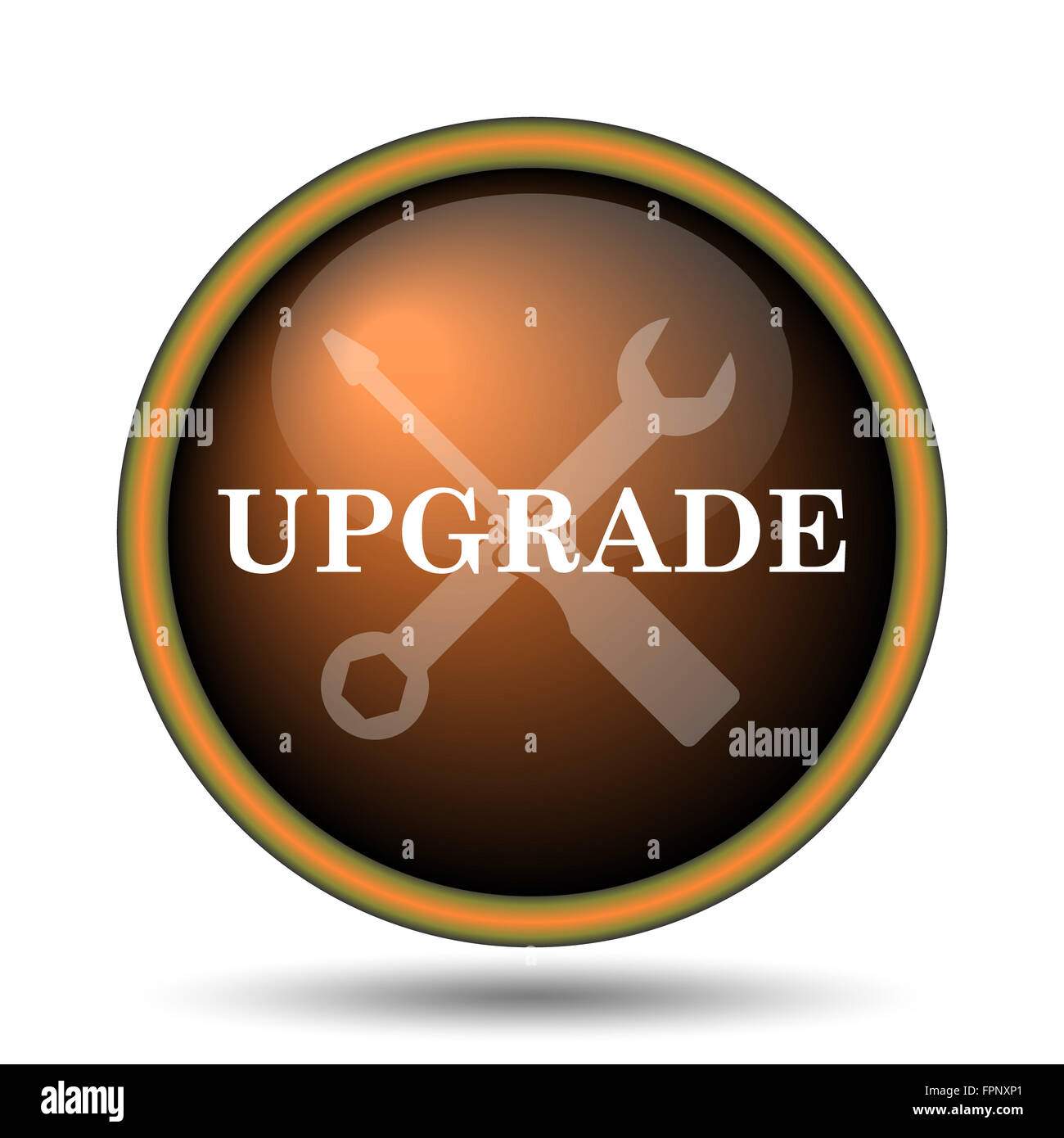 Upgrade icon. Internet button on white background Stock Photo - Alamy