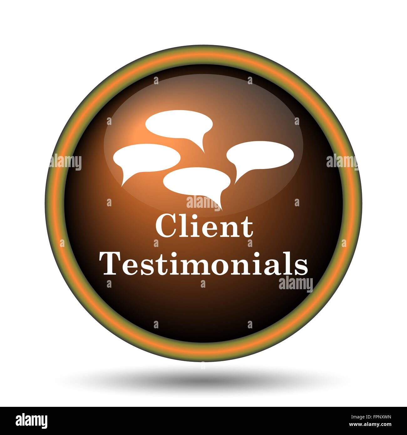 Client testimonials icon. Internet button on white background Stock ...