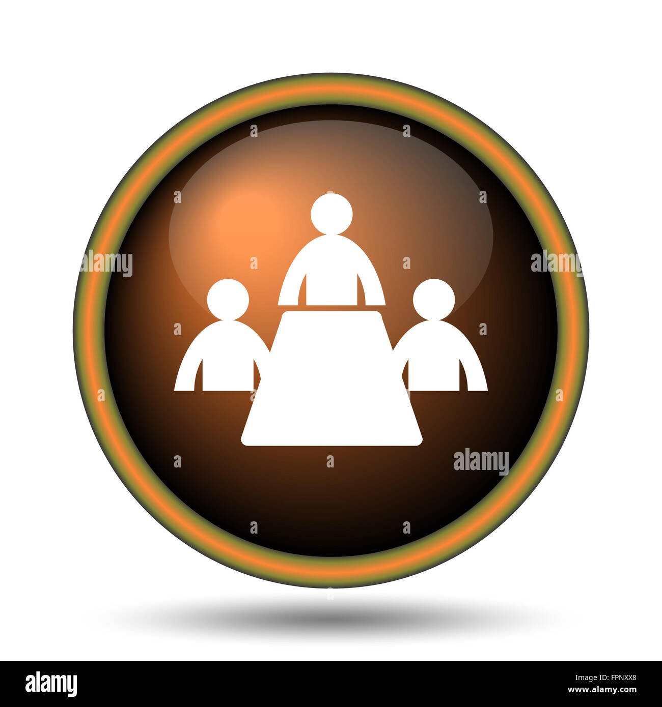 Meeting room icon. Internet button on white background Stock Photo - Alamy