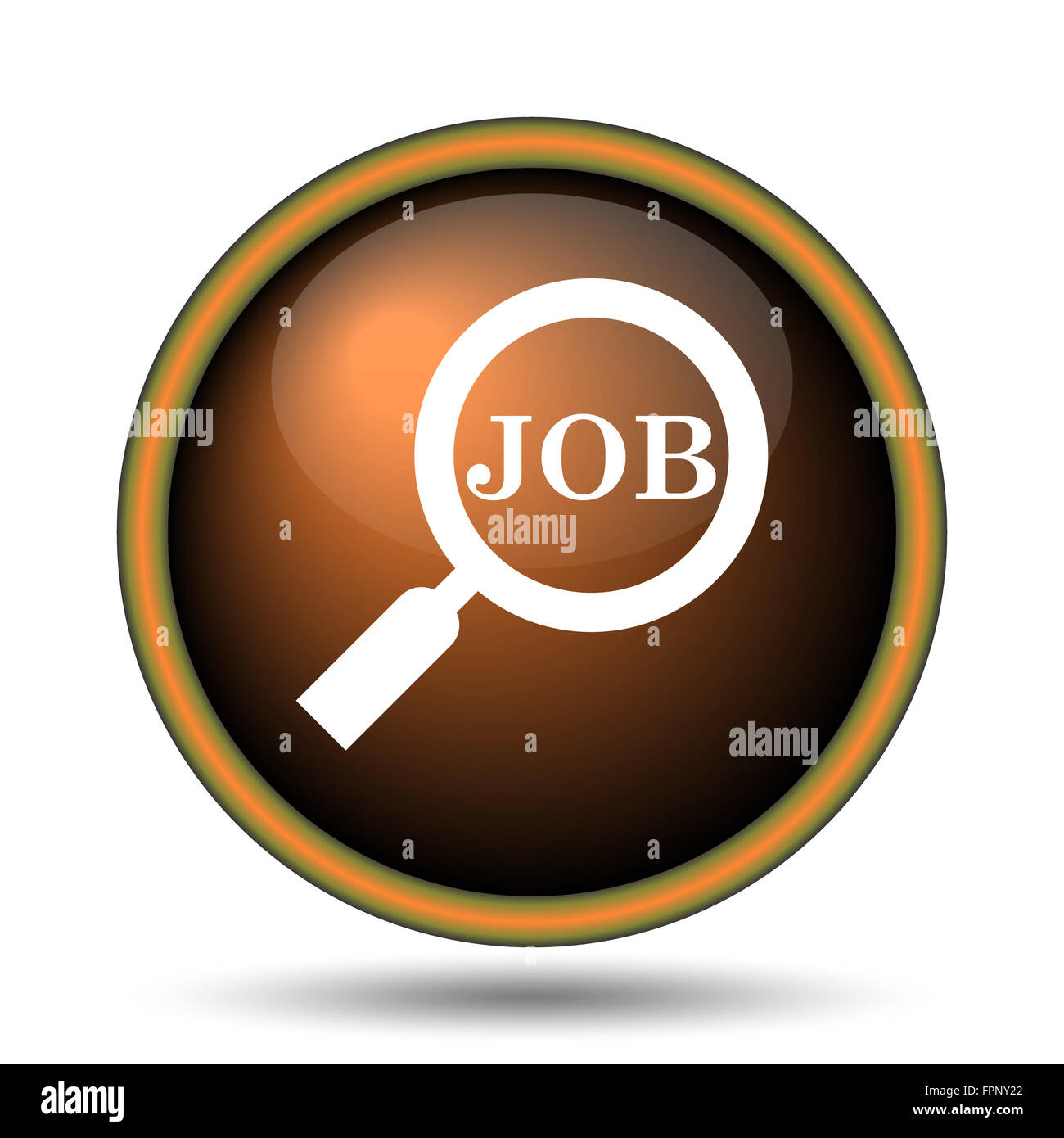 Search for job icon. Internet button on white background Stock Photo ...