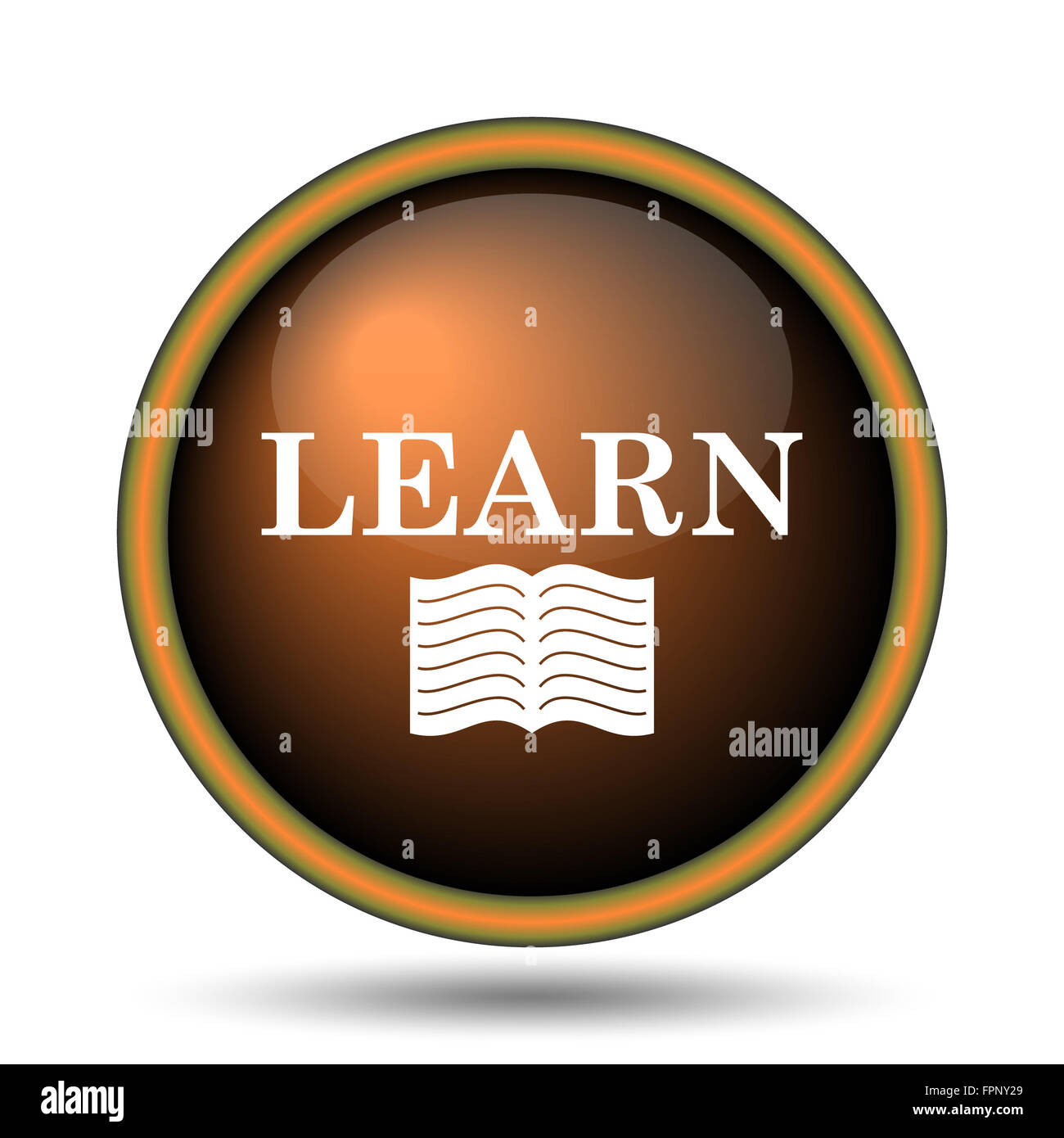 Learn icon. Internet button on white background Stock Photo - Alamy