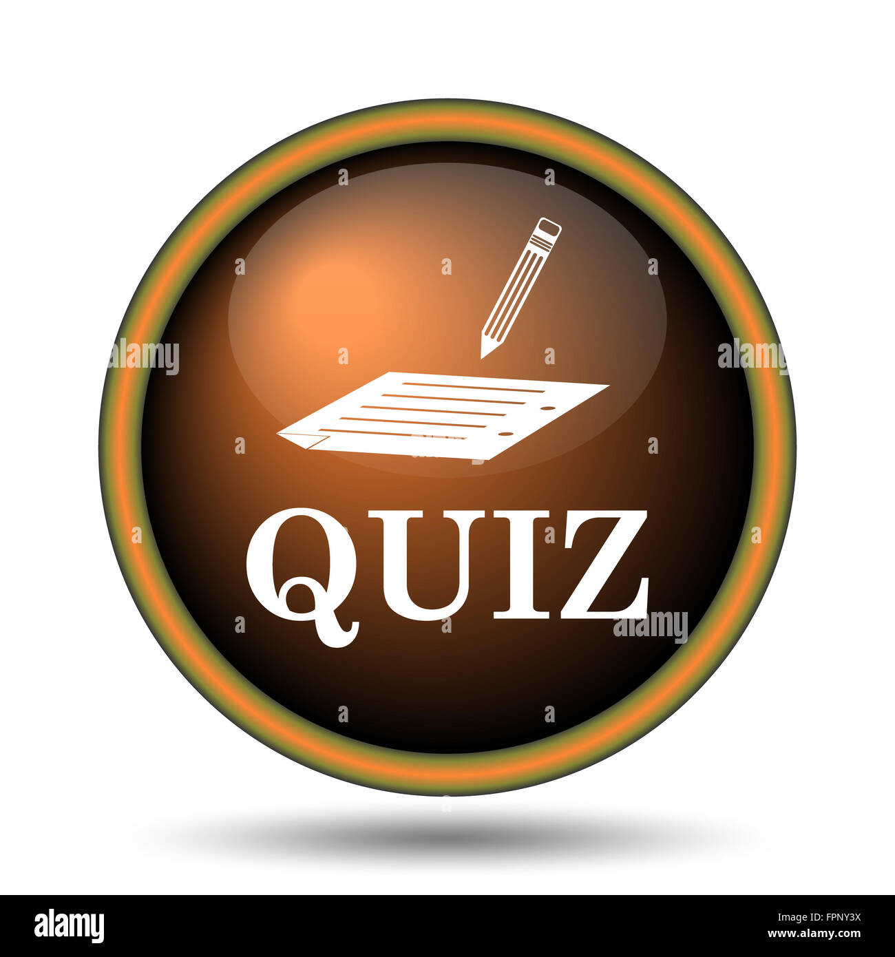 Quiz icon. Internet button on white background Stock Photo - Alamy
