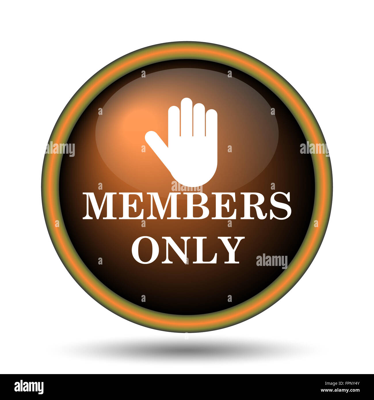 Members only icon. Internet button on white background Stock Photo - Alamy