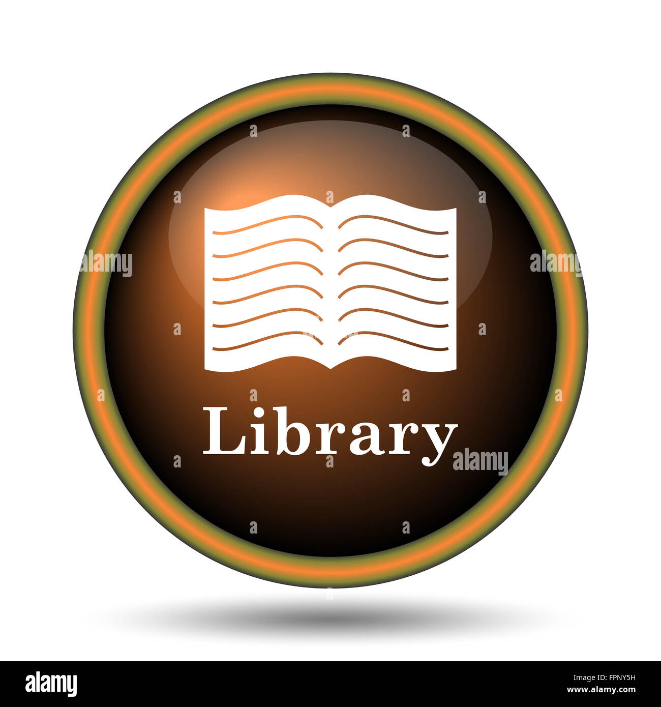 Library icon. Internet button on white background Stock Photo - Alamy