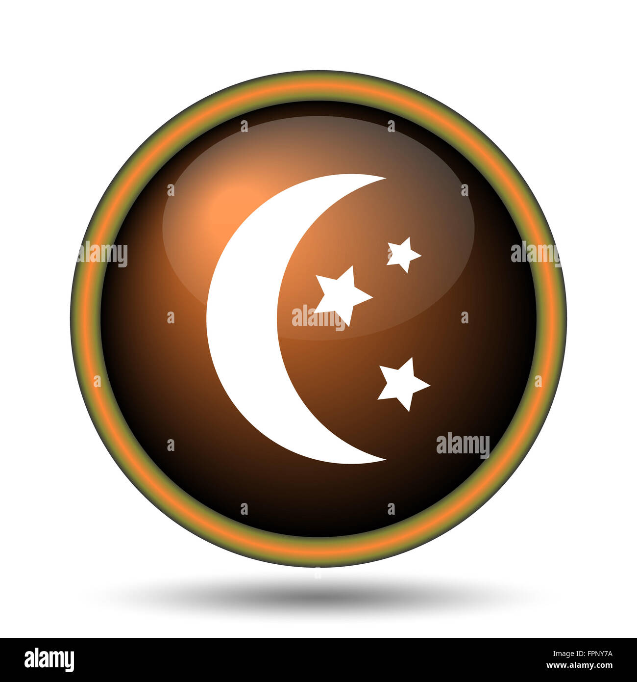 Moon icon. Internet button on white background Stock Photo - Alamy