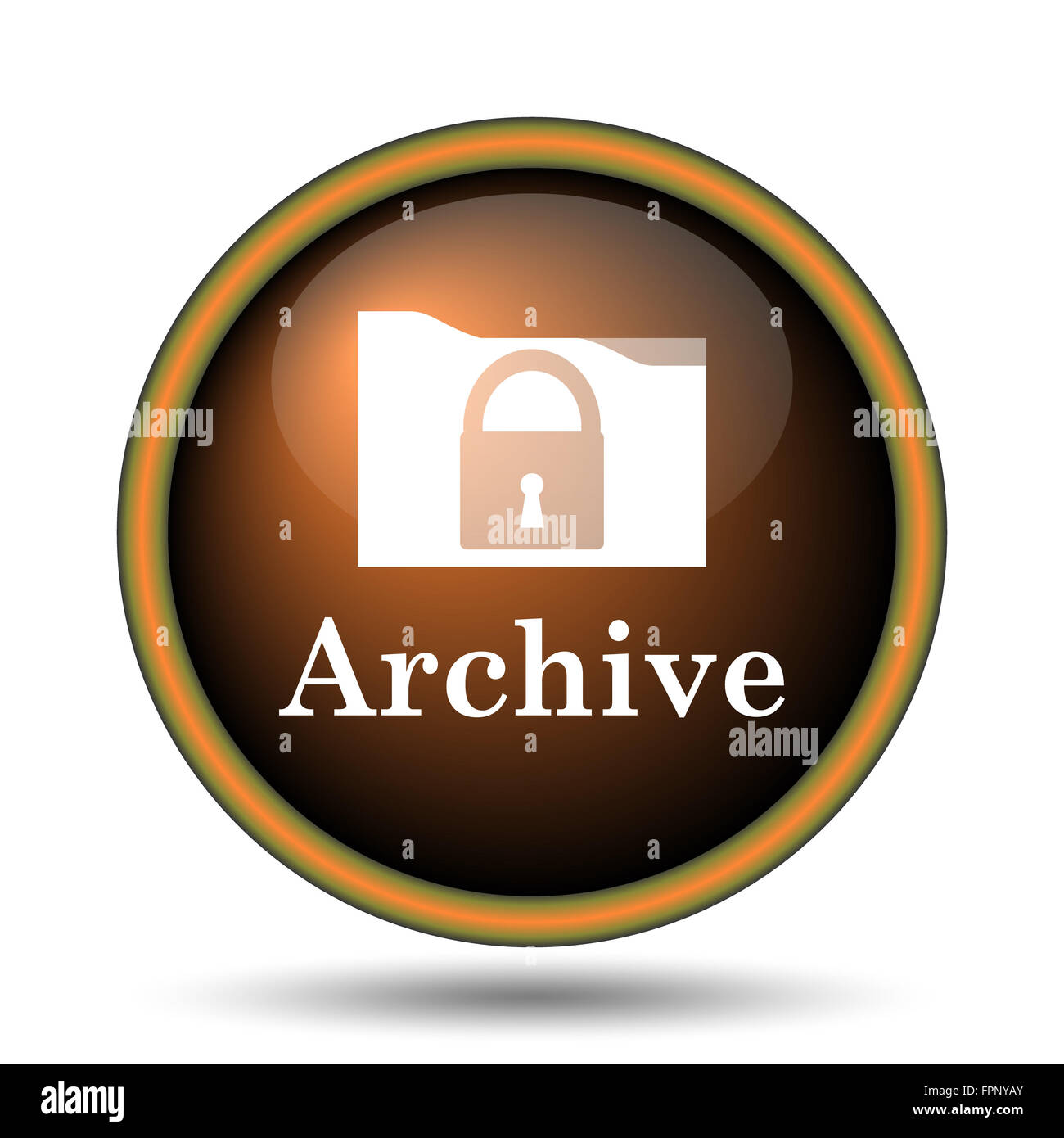 Archive icon. Internet button on white background Stock Photo - Alamy