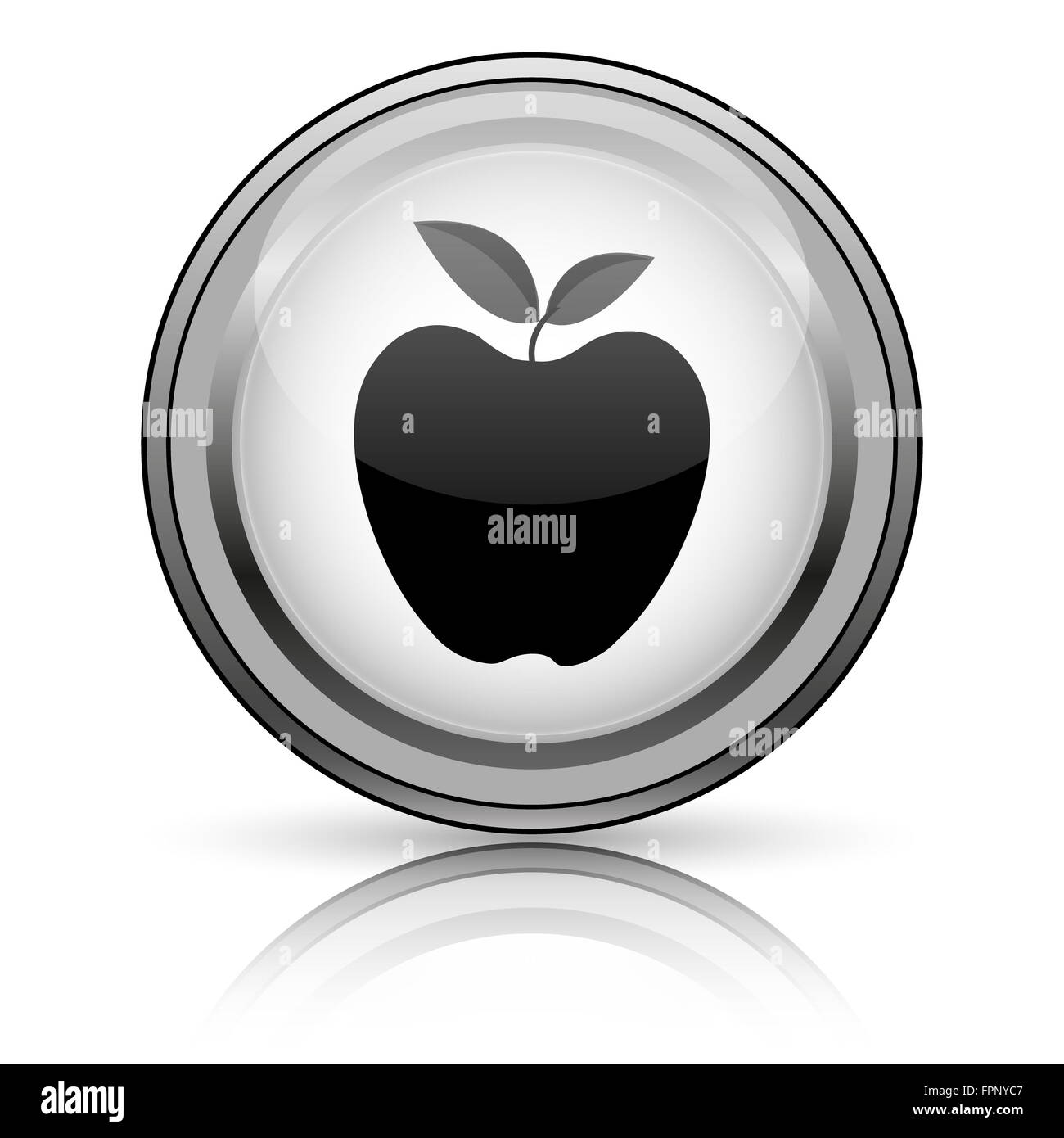 Apple icon. Internet button on white background Stock Photo - Alamy