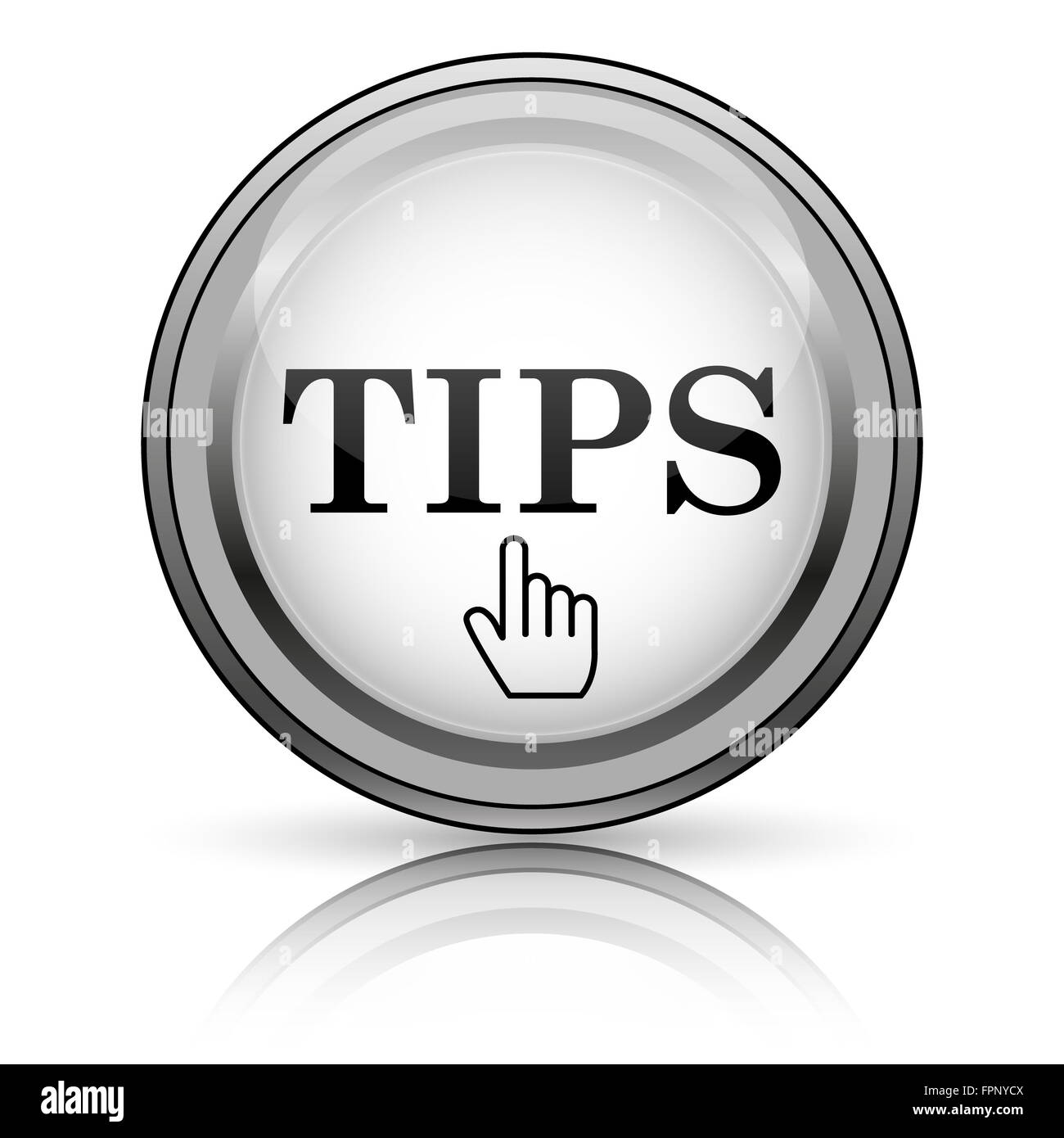 Tips icon. Internet button on white background Stock Photo - Alamy
