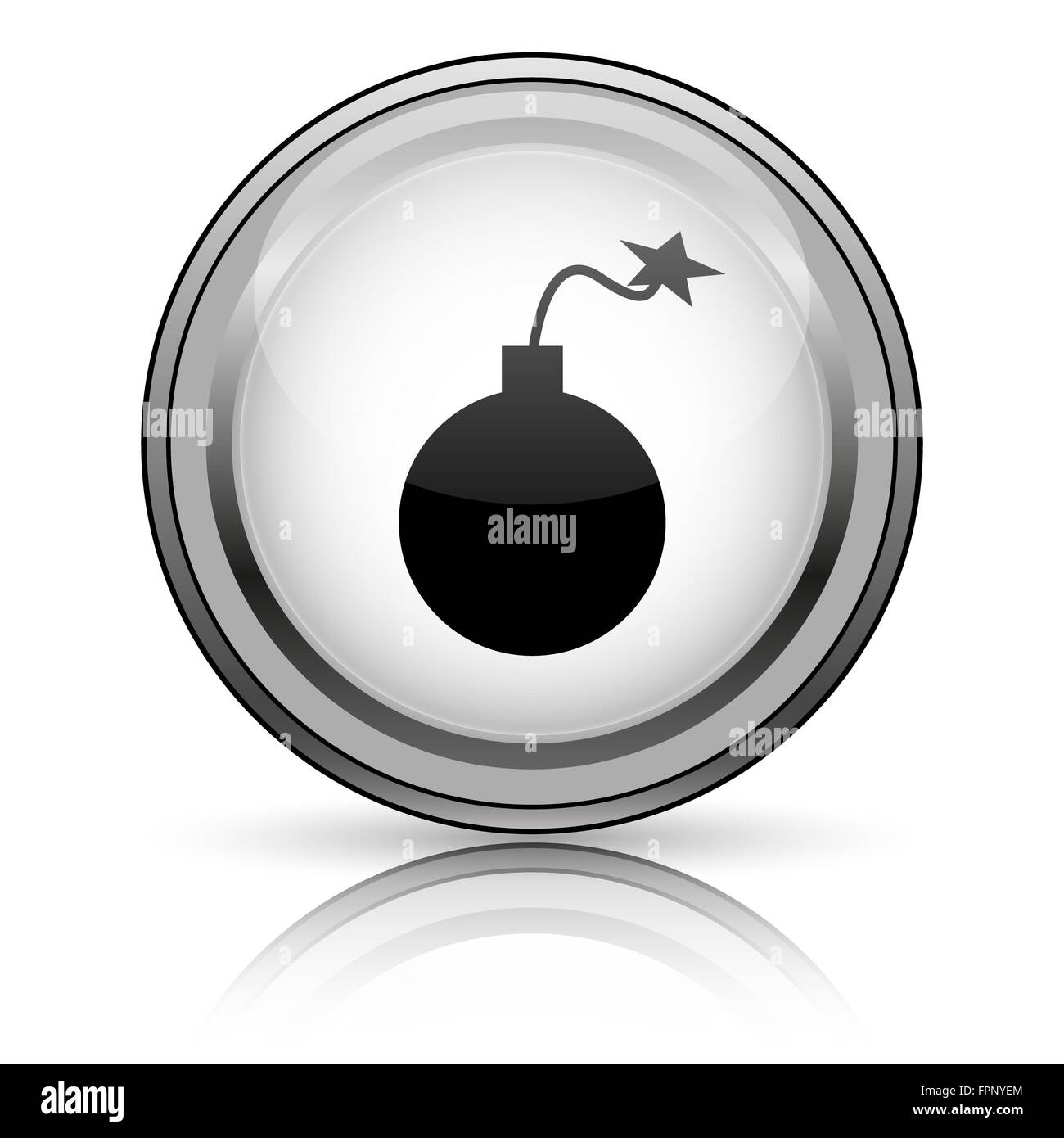 Bomb icon. Internet button on white background Stock Photo - Alamy
