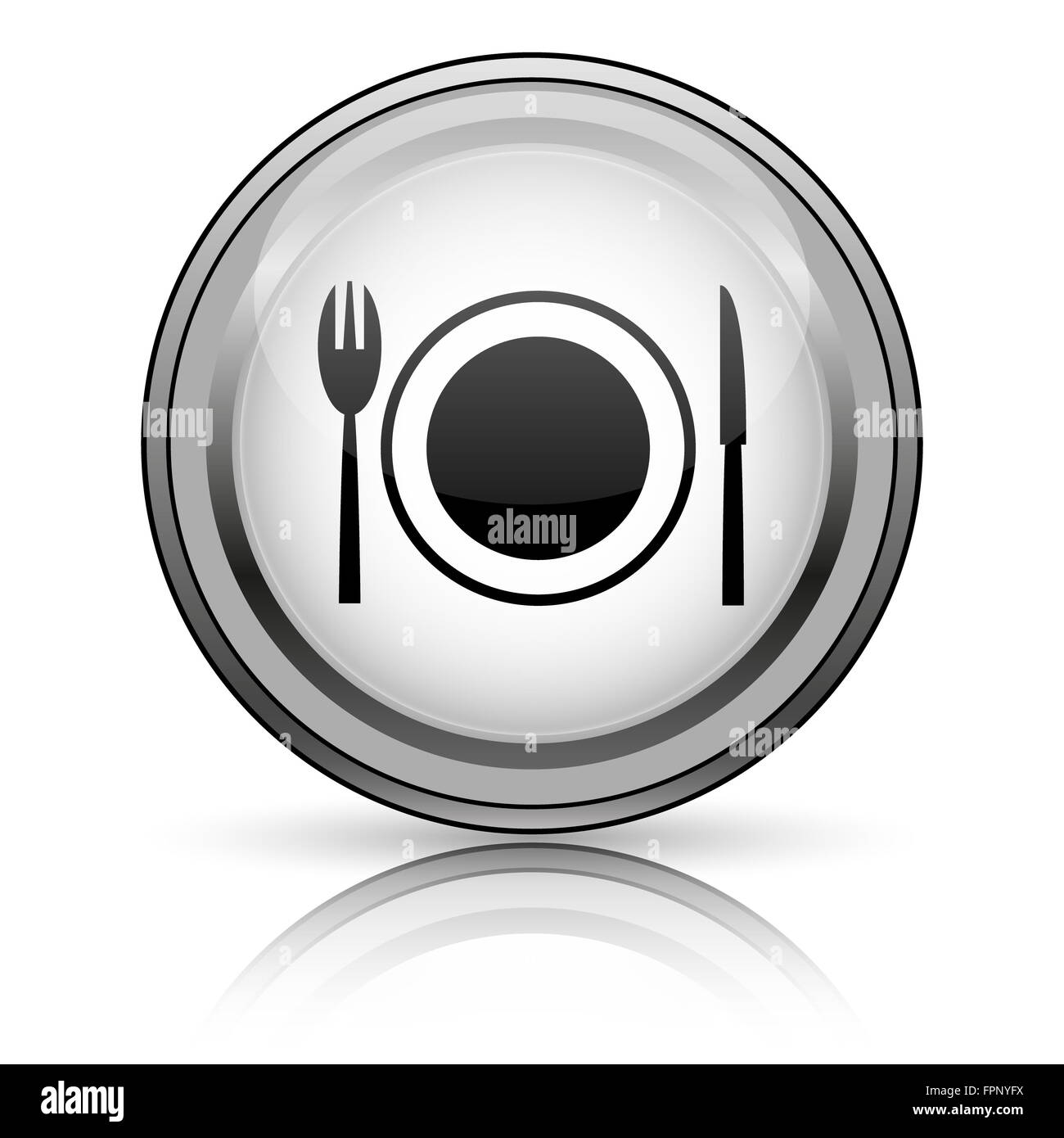 Restaurant icon. Internet button on white background Stock Photo - Alamy