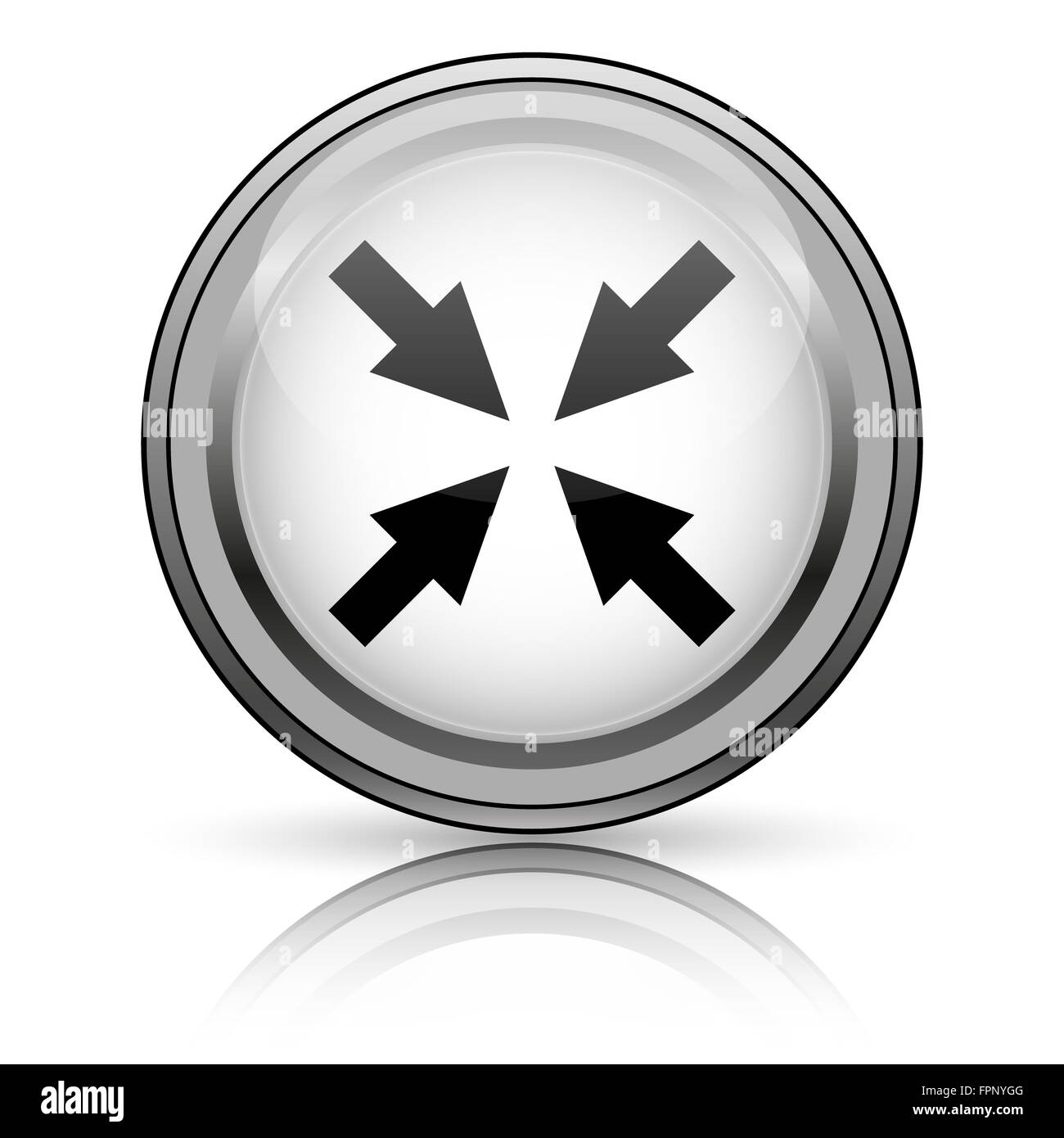 Exit full screen icon. Internet button on white background Stock Photo ...