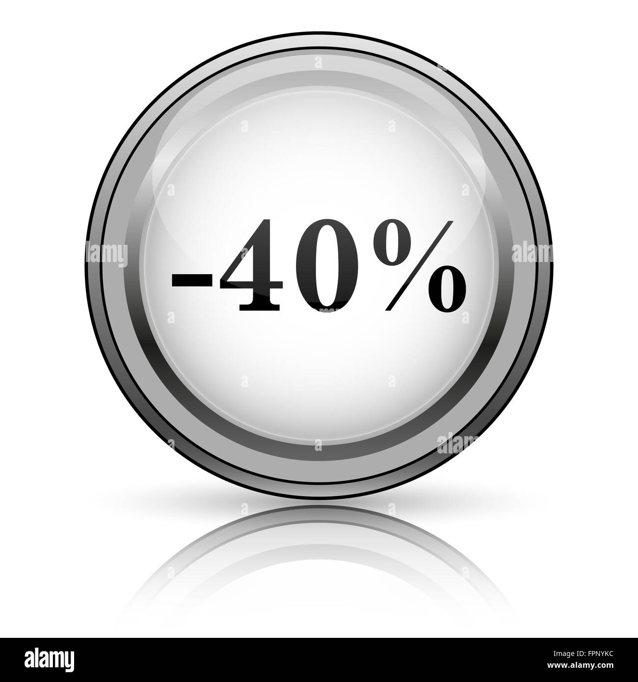 40 percent discount icon. Internet button on white background Stock ...