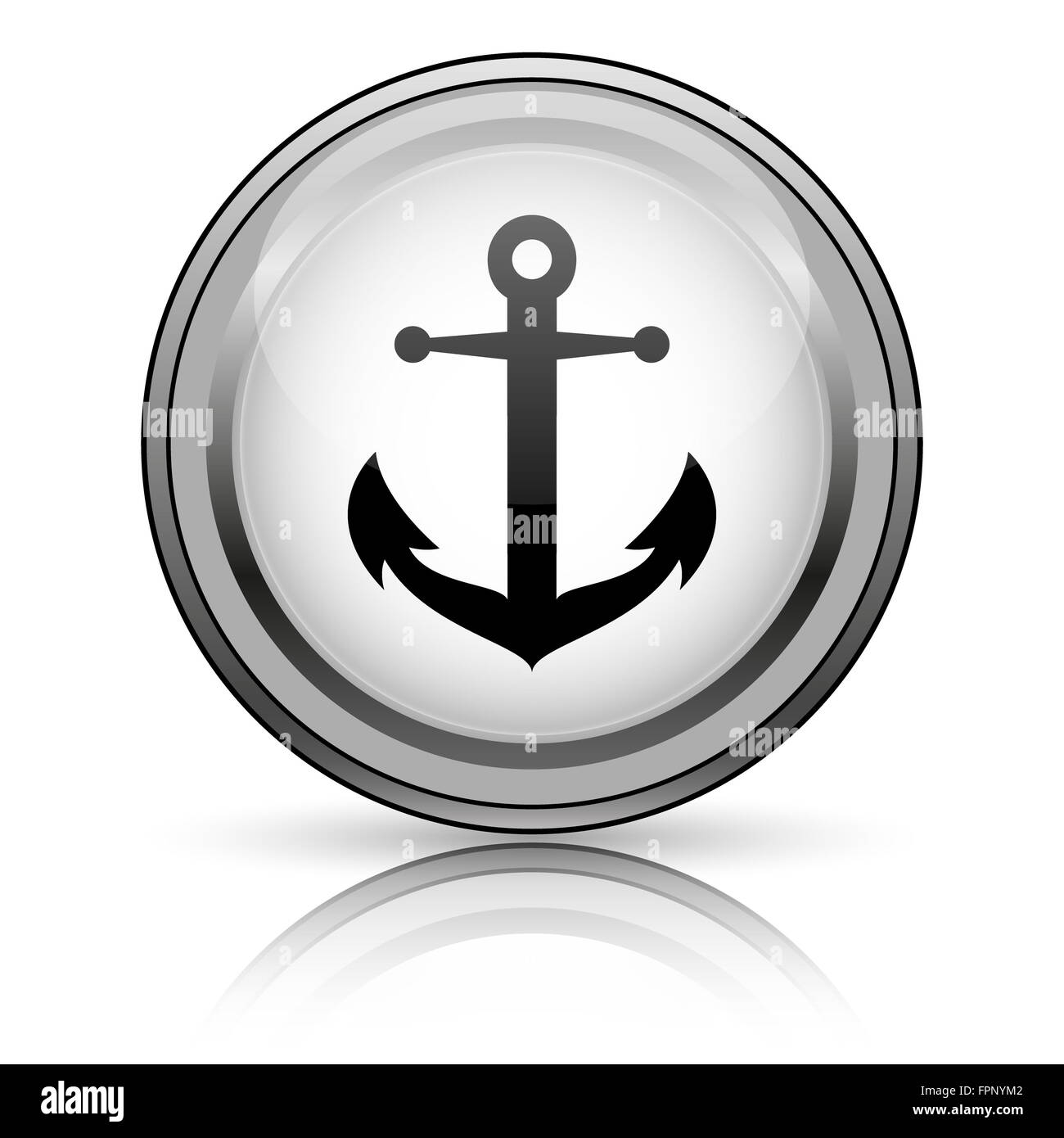 Anchor icon. Internet button on white background Stock Photo - Alamy