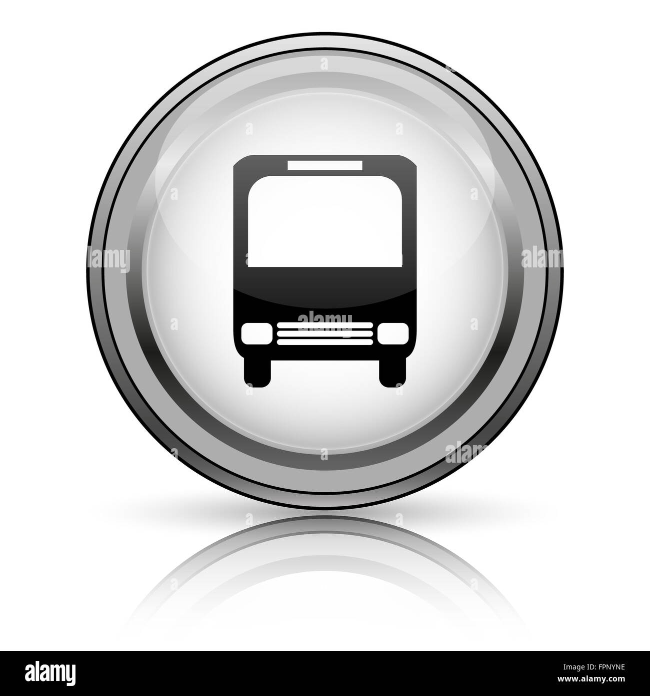 Bus icon. Internet button on white background Stock Photo - Alamy