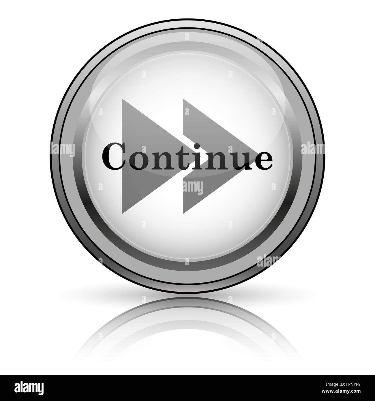 Continue icon. Internet button on white background Stock Photo - Alamy