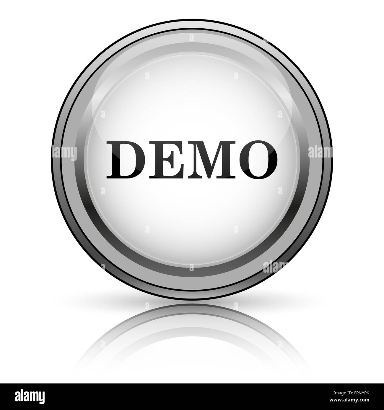 Demo icon. Internet button on white background Stock Photo - Alamy