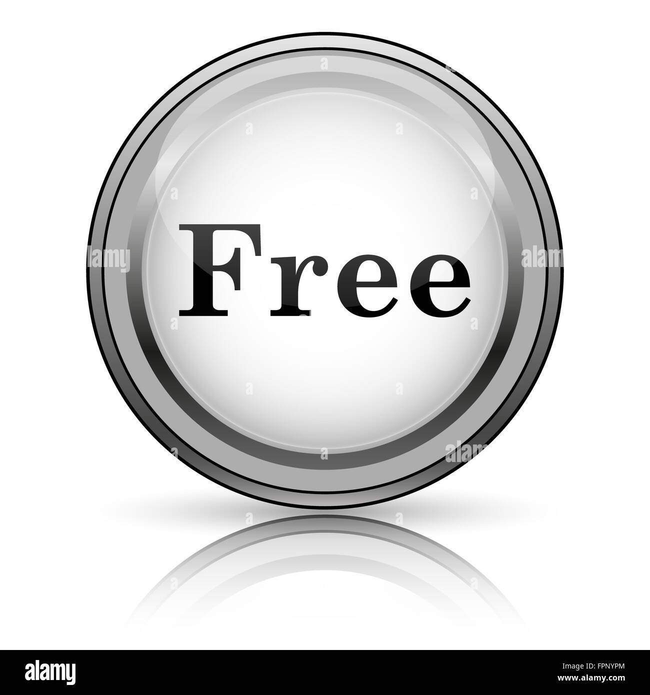 Free icon. Internet button on white background Stock Photo - Alamy