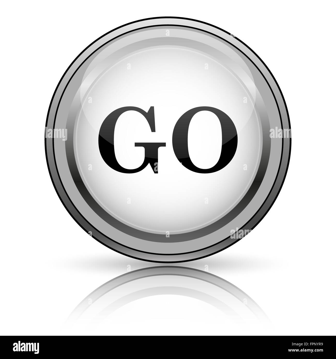 GO icon. Internet button on white background Stock Photo - Alamy
