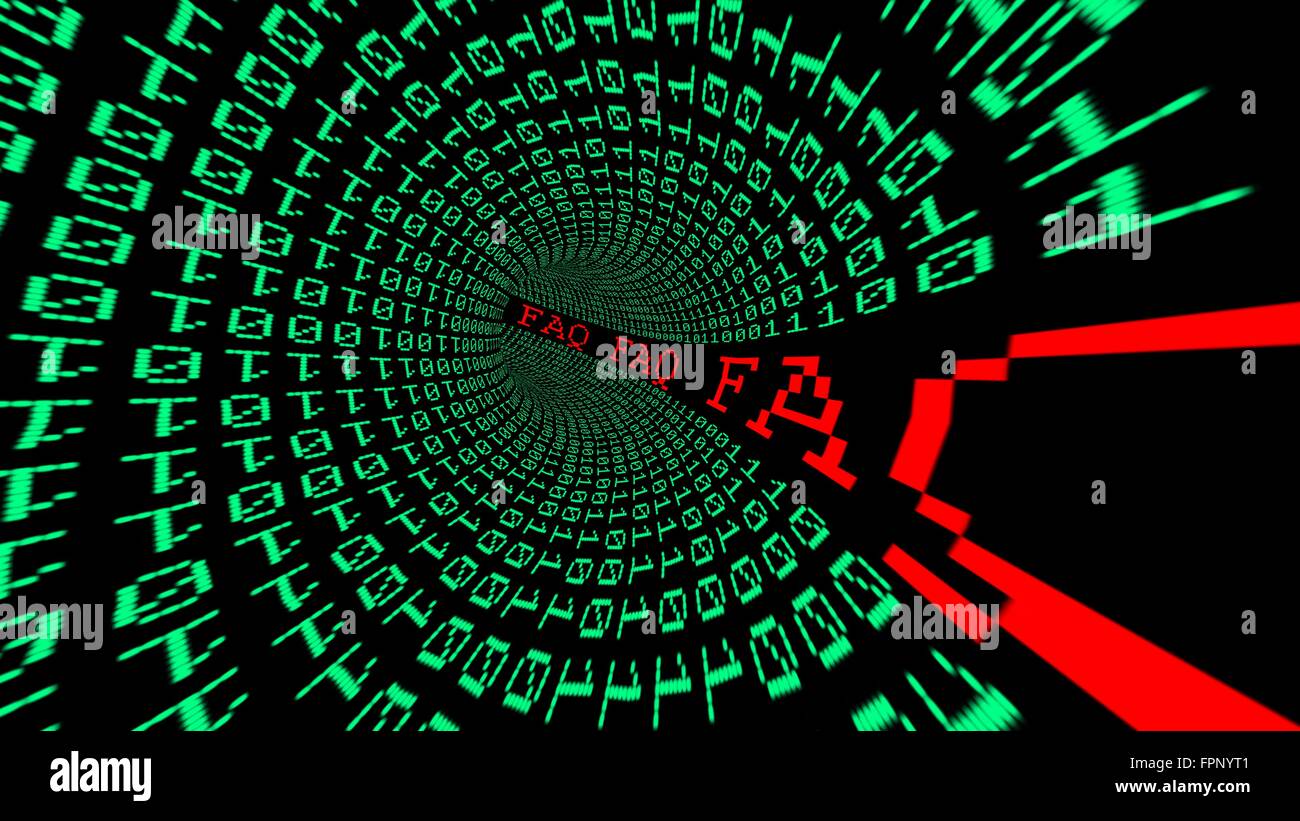 FAQ data tunnel Stock Photo - Alamy