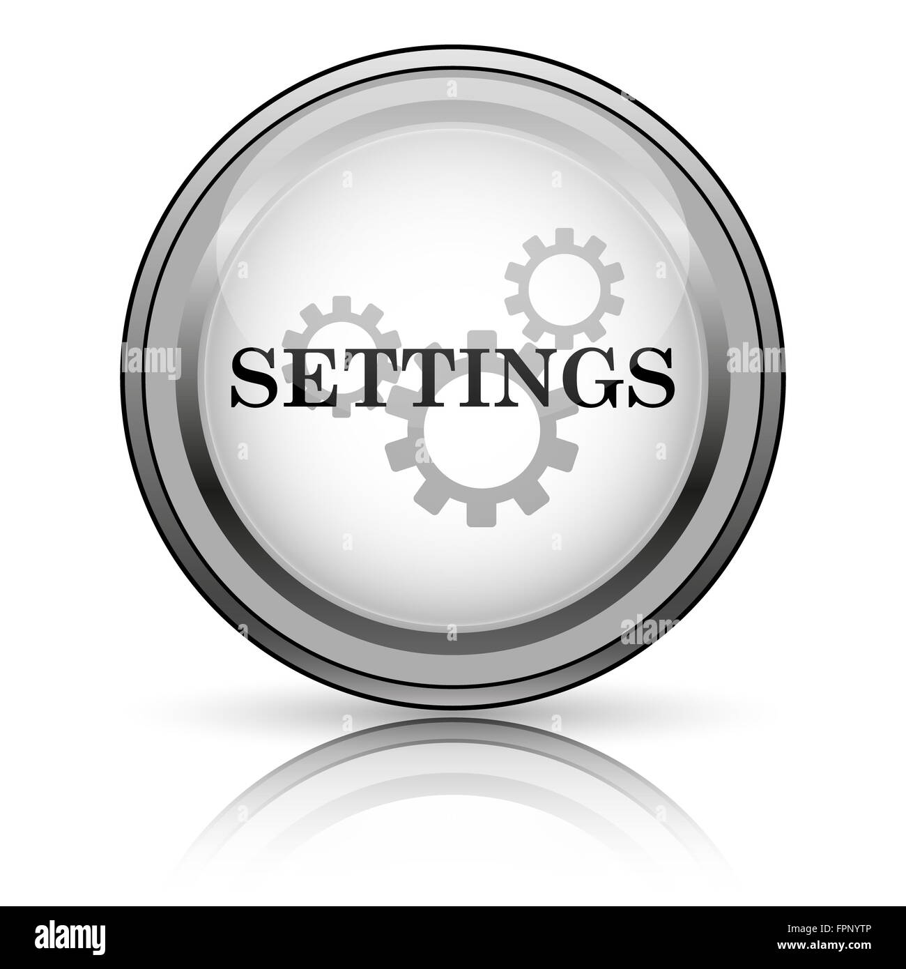 Settings icon. Internet button on white background Stock Photo - Alamy