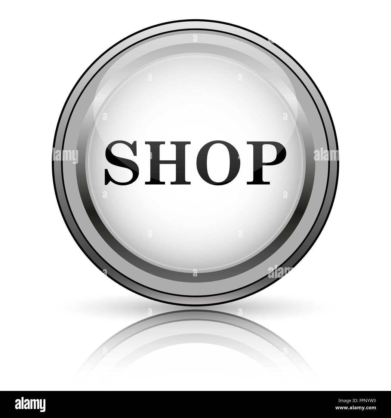 Shop icon. Internet button on white background Stock Photo - Alamy