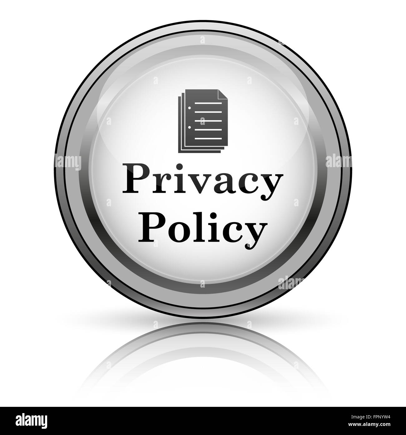Privacy policy icon. Internet button on white background Stock Photo ...