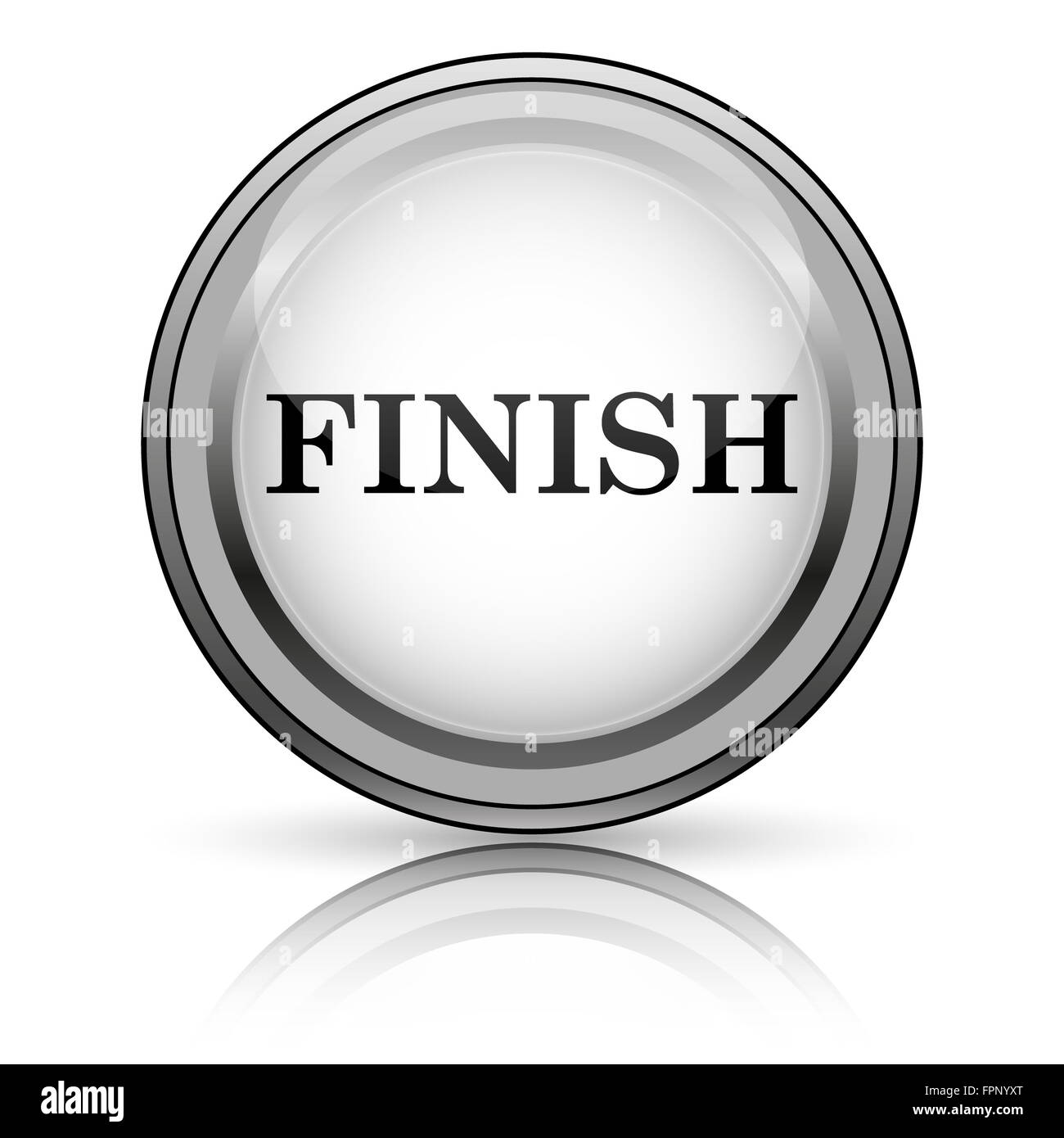 Finish icon. Internet button on white background Stock Photo - Alamy