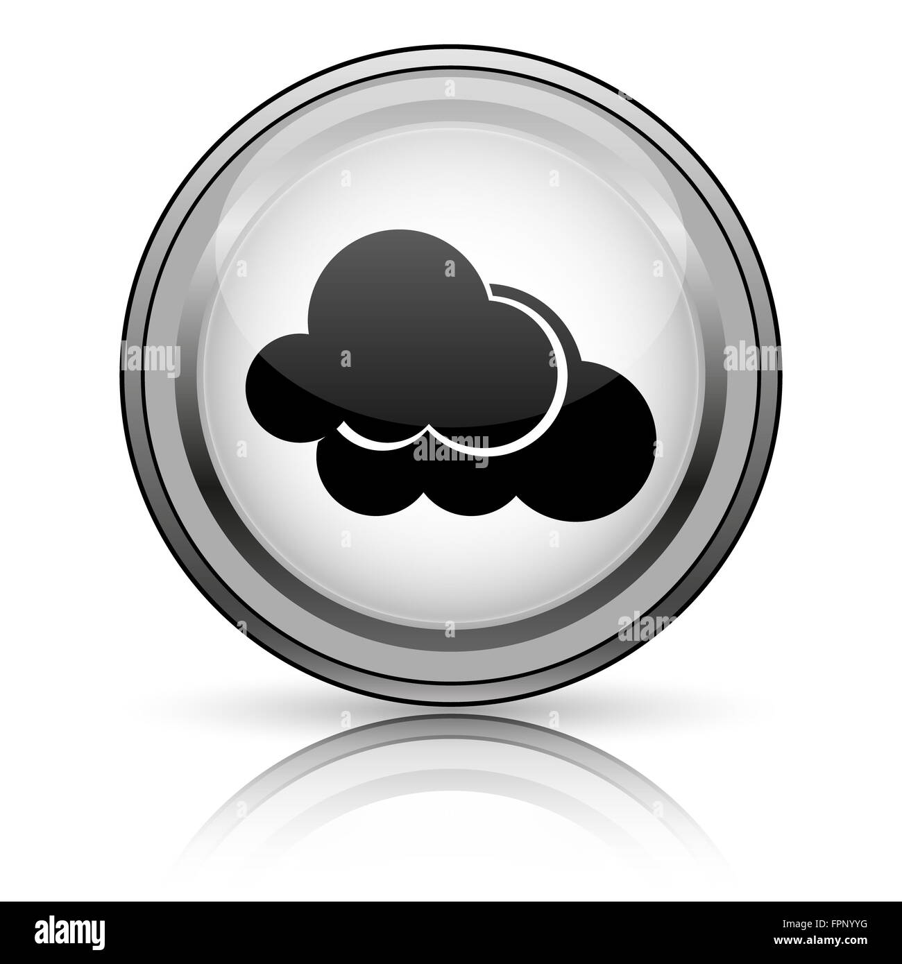 Clouds icon. Internet button on white background Stock Photo - Alamy