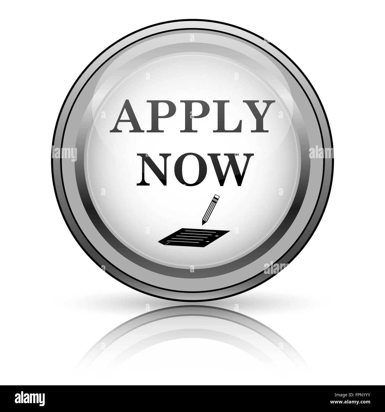 Apply now icon. Internet button on white background Stock Photo - Alamy