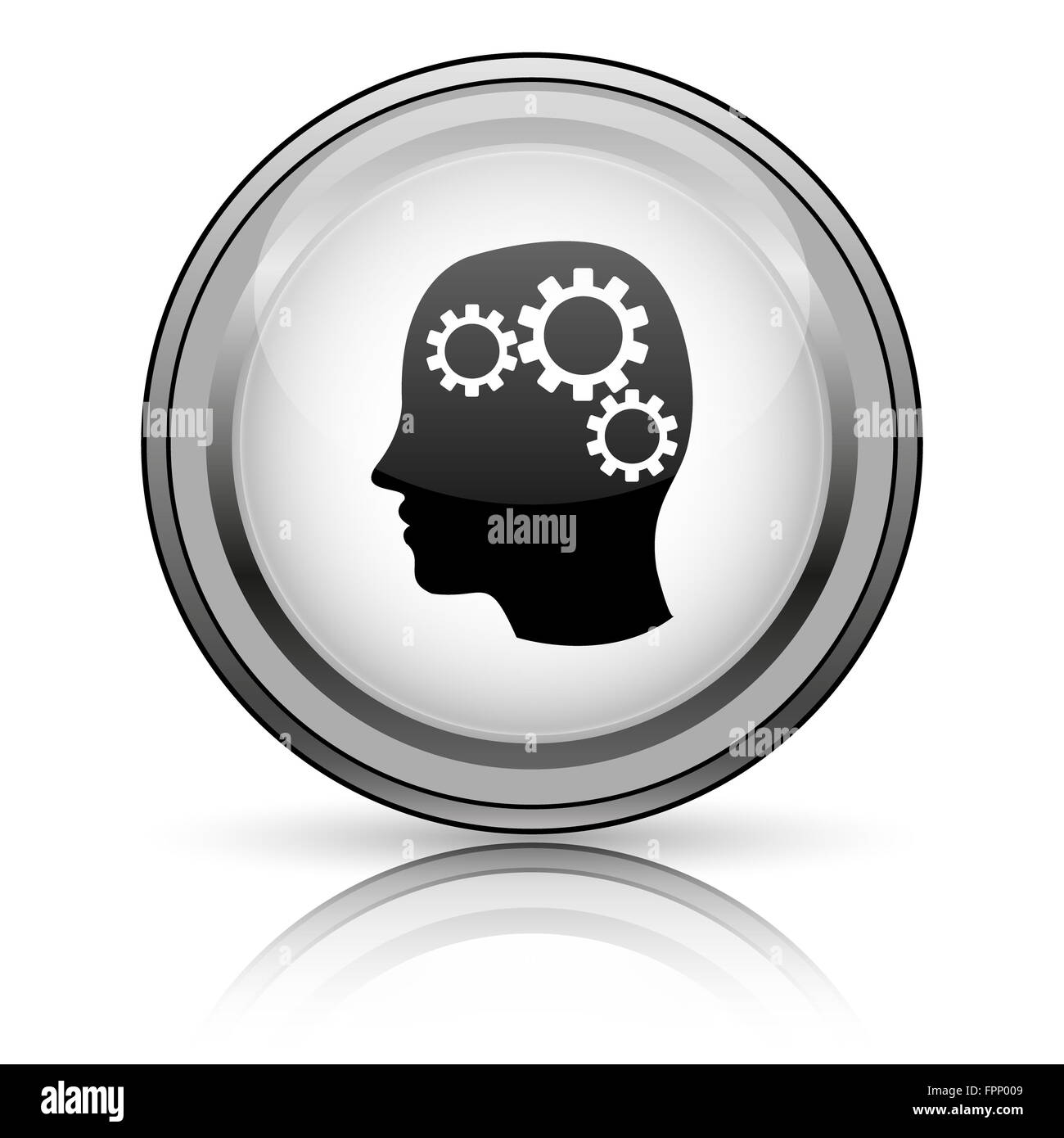 Brain icon. Internet button on white background Stock Photo - Alamy
