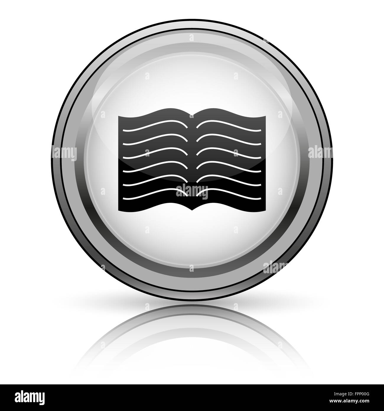 Book icon. Internet button on white background Stock Photo - Alamy
