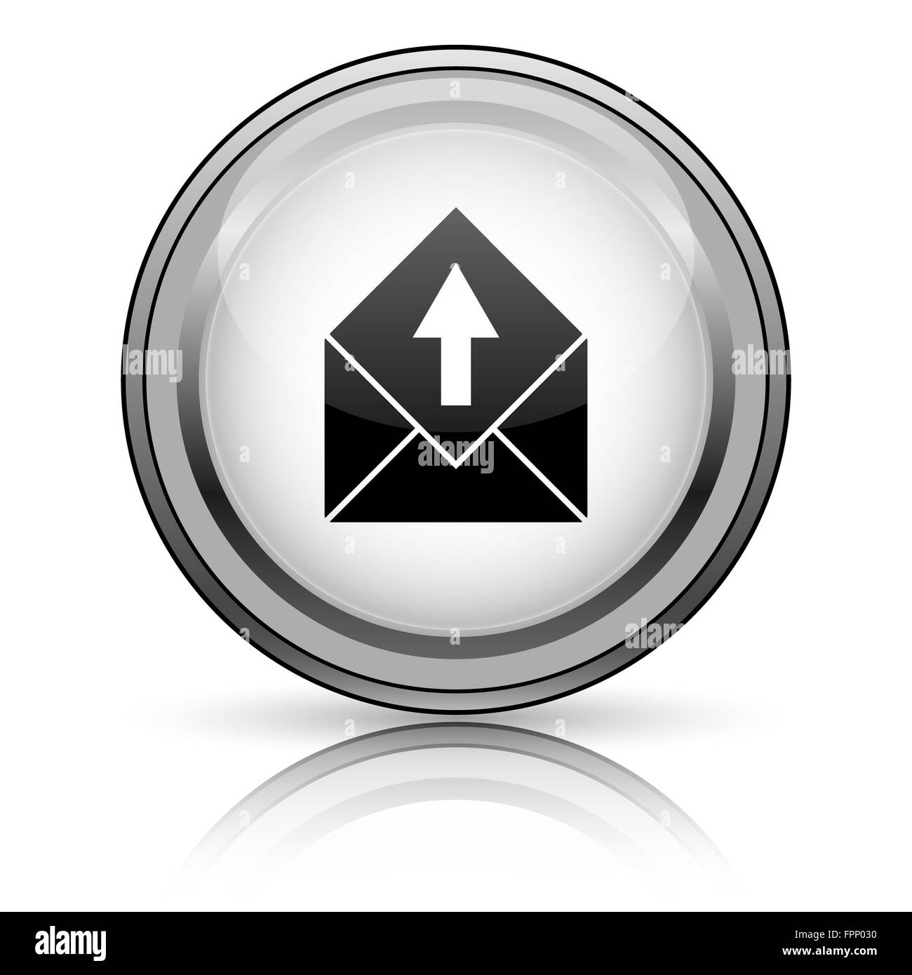 Send e-mail icon. Internet button on white background Stock Photo - Alamy