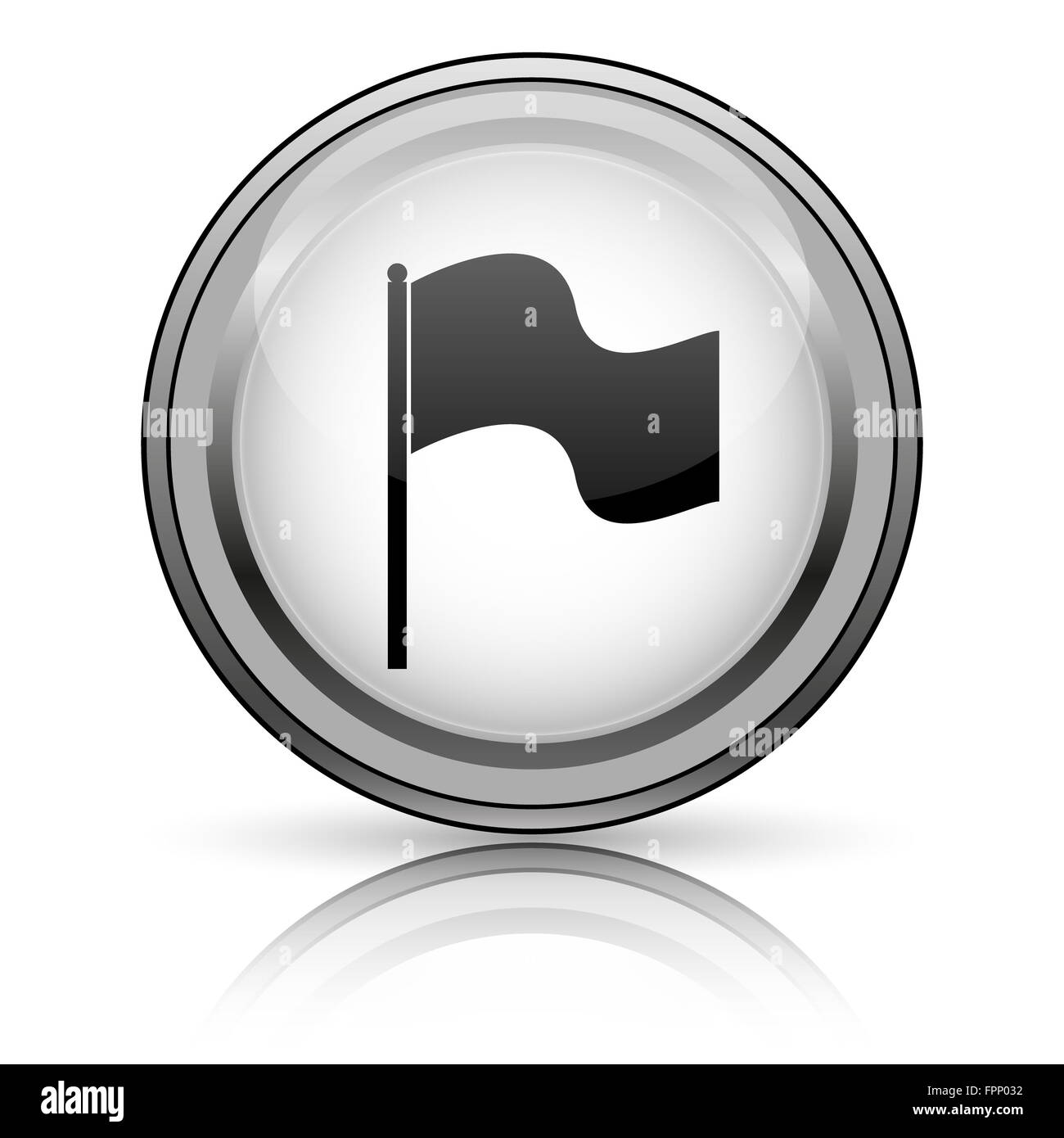 Flag icon. Internet button on white background Stock Photo - Alamy
