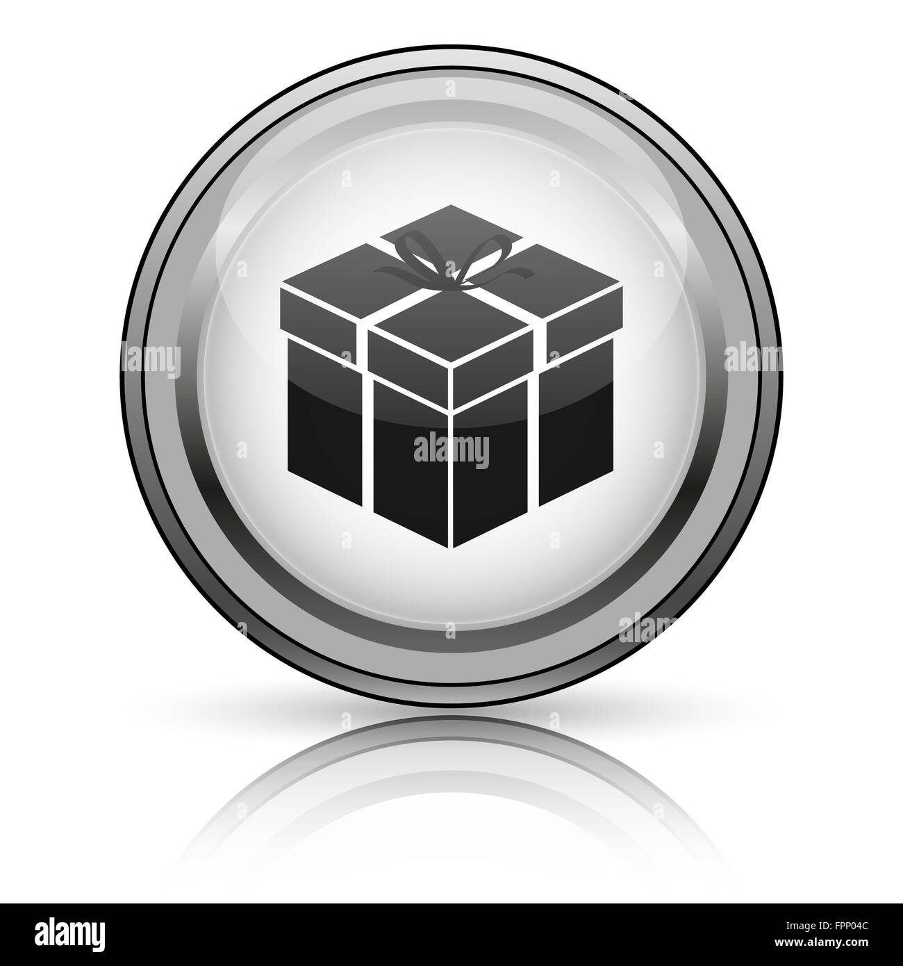 Gift icon. Internet button on white background Stock Photo - Alamy