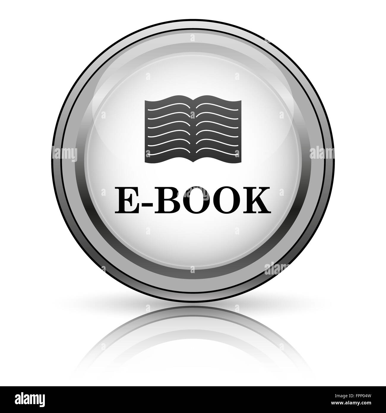 E-book icon. Internet button on white background Stock Photo - Alamy