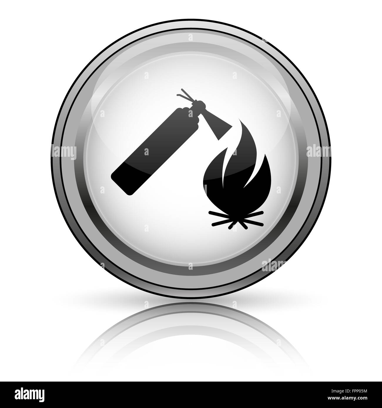 Fire icon. Internet button on white background Stock Photo - Alamy