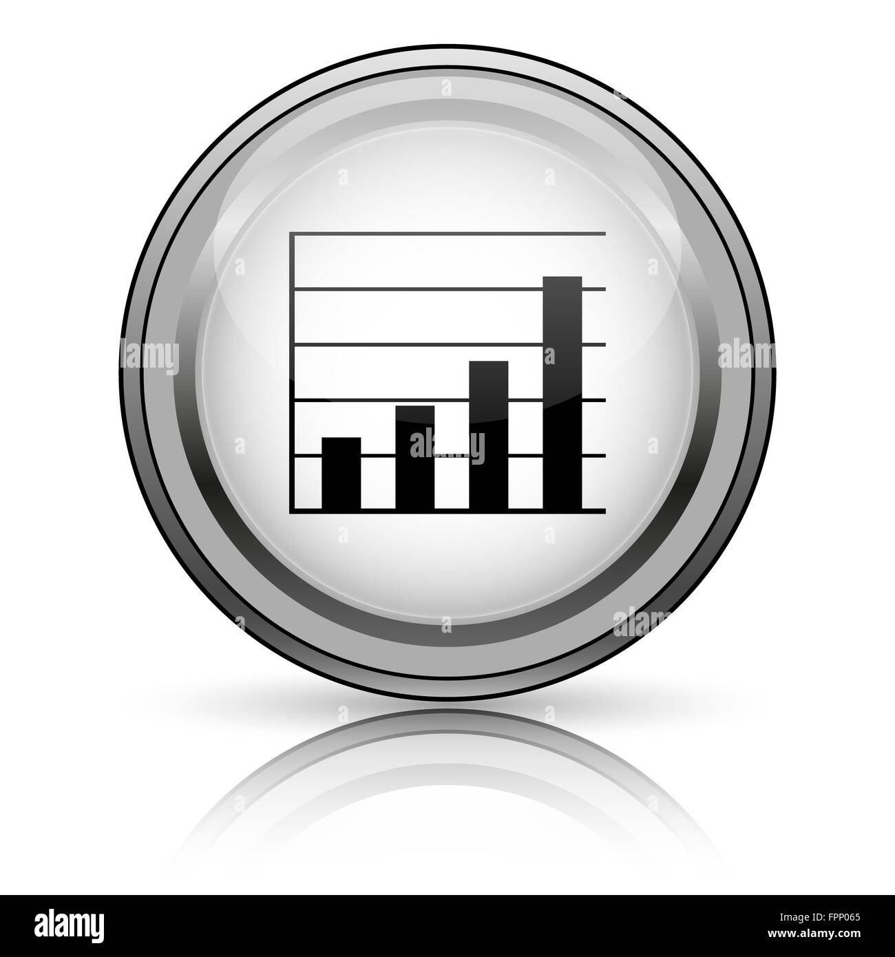 Chart bars icon. Internet button on white background Stock Photo - Alamy