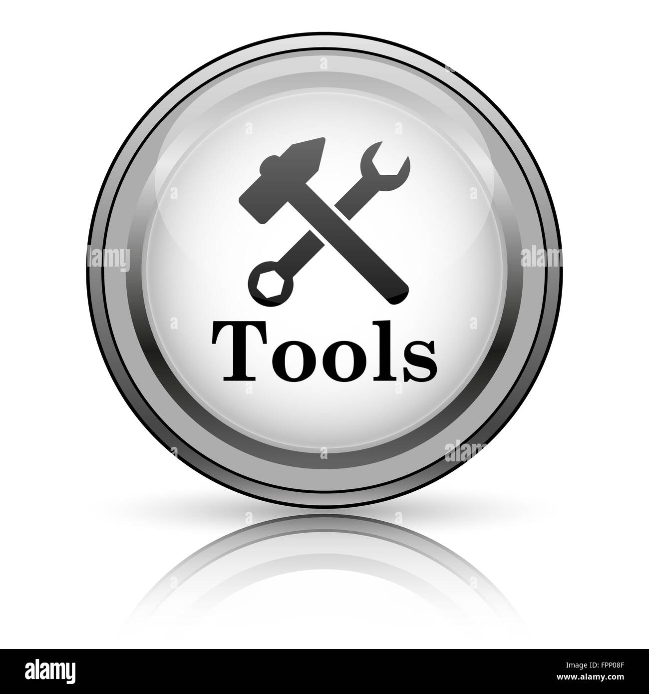 Tools icon. Internet button on white background Stock Photo - Alamy