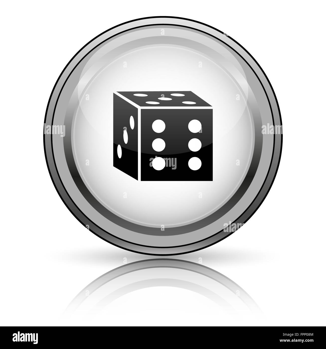 Dice icon. Internet button on white background Stock Photo - Alamy