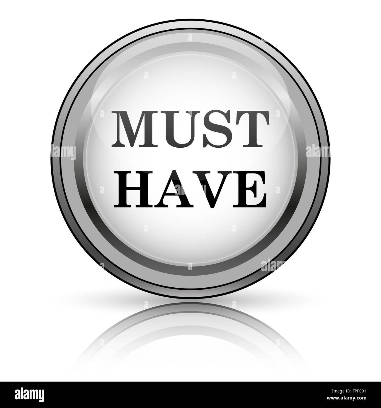 Must have icon. Internet button on white background Stock Photo - Alamy