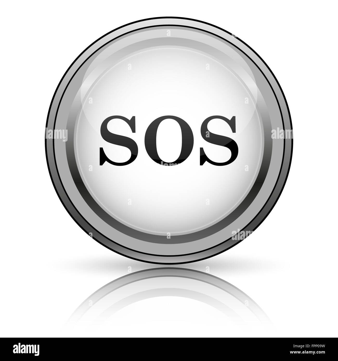 SOS icon. Internet button on white background Stock Photo - Alamy