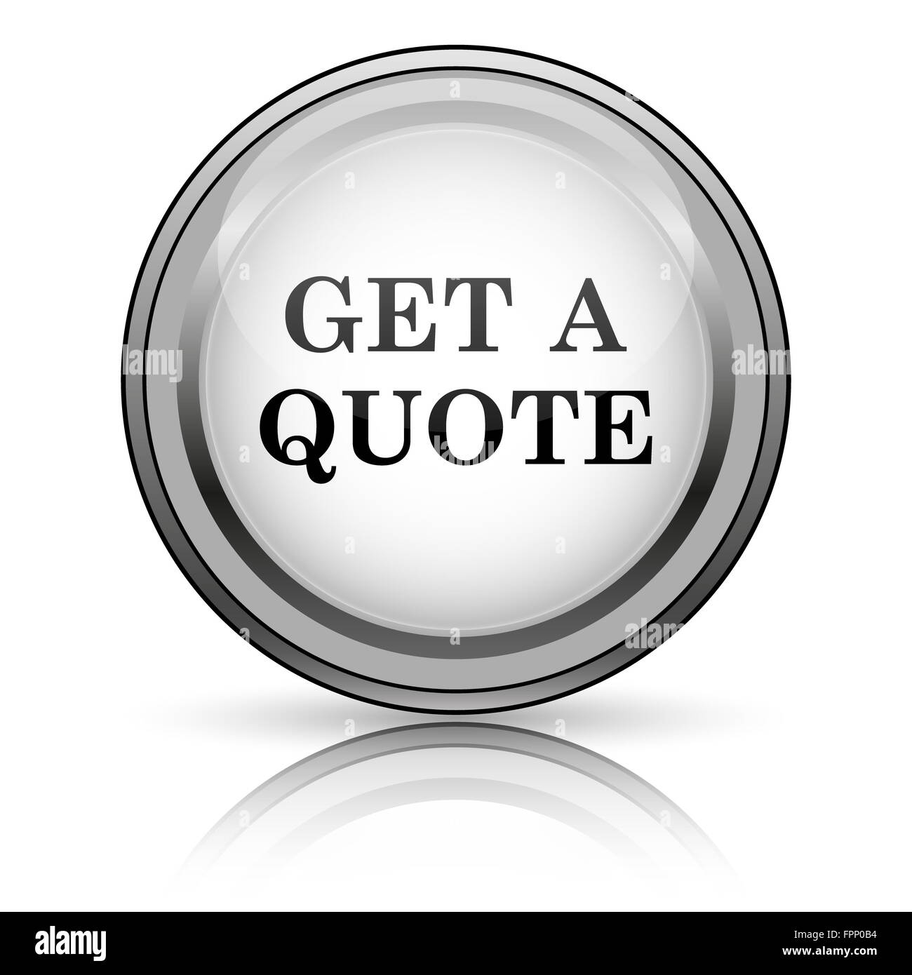 Get a quote icon. Internet button on white background Stock Photo - Alamy