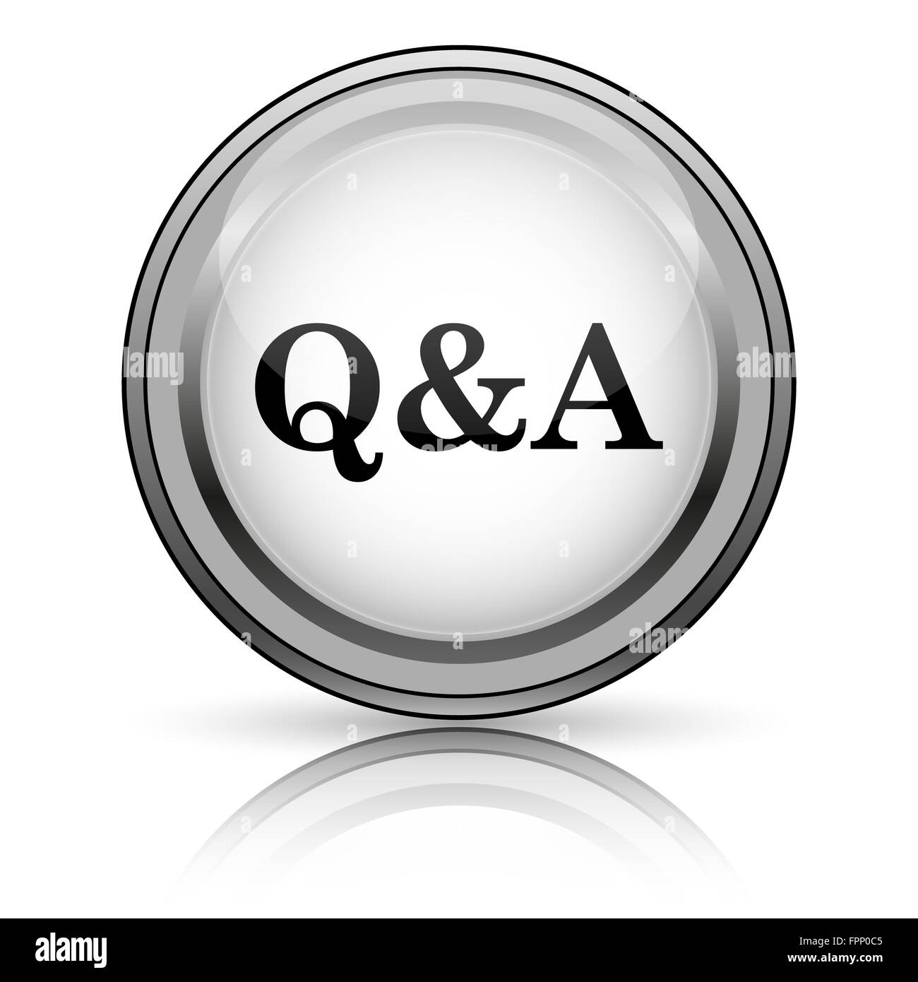 Q&A icon. Internet button on white background Stock Photo - Alamy