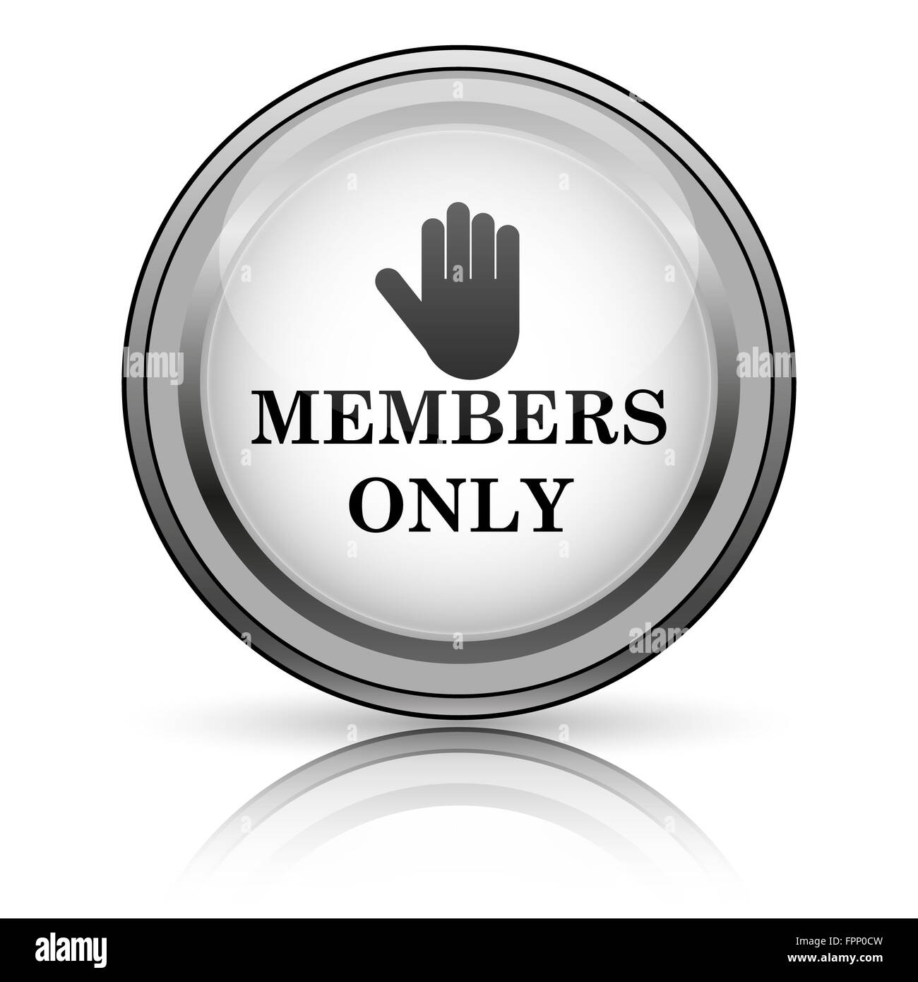Members only icon. Internet button on white background Stock Photo - Alamy