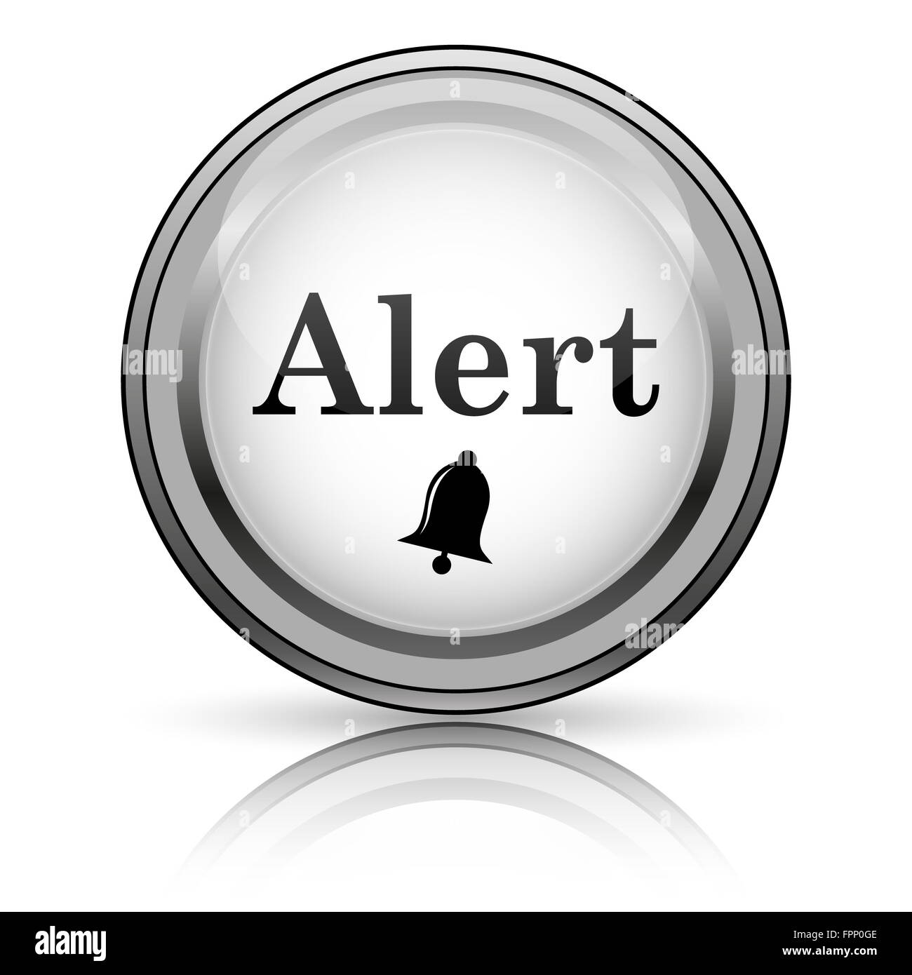 Alert icon. Internet button on white background Stock Photo - Alamy