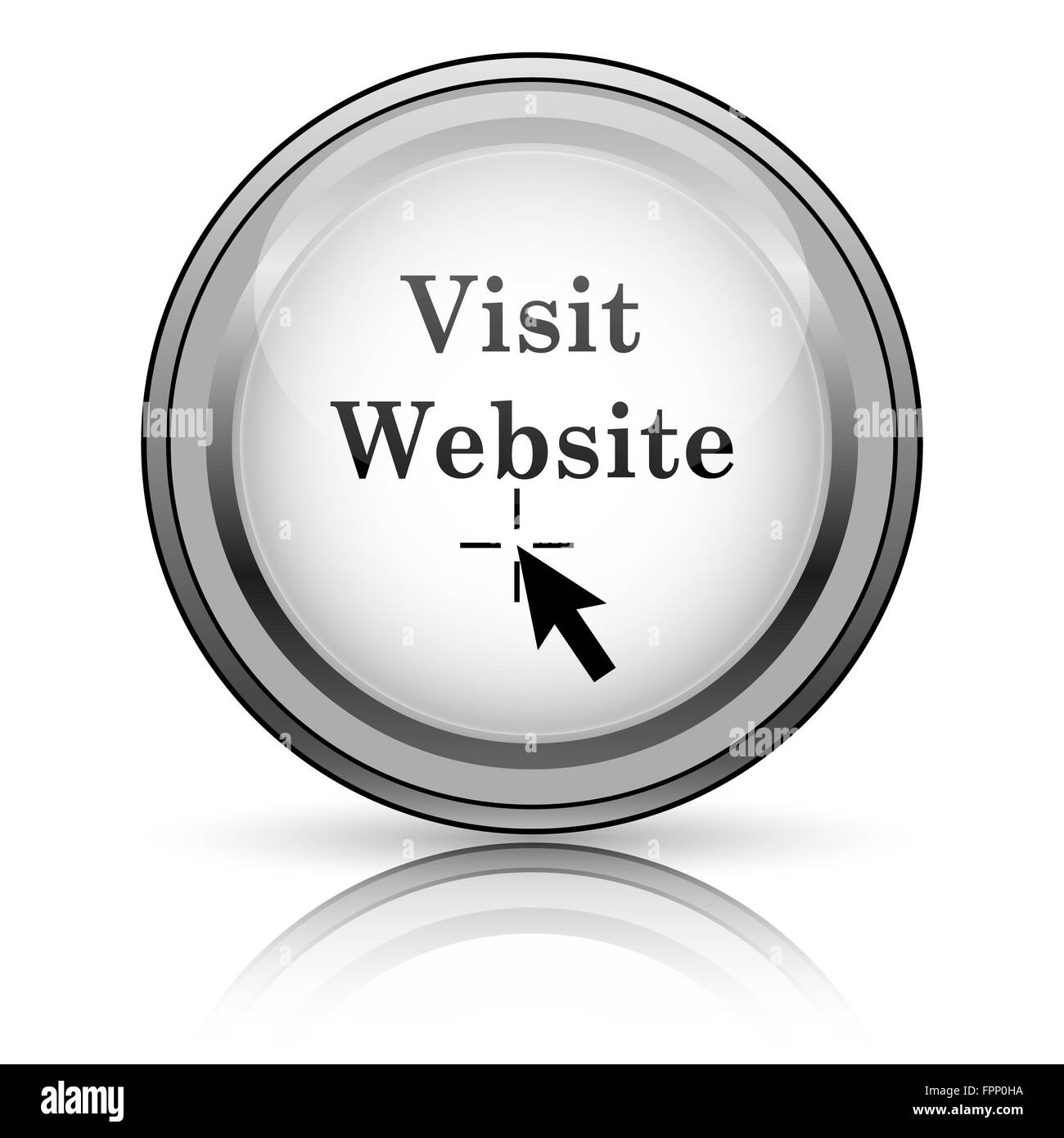 Visit website icon. Internet button on white background Stock Photo - Alamy