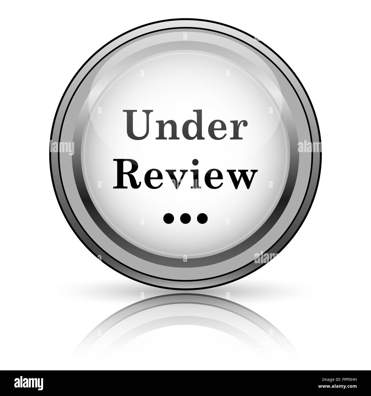 Under review icon. Internet button on white background Stock Photo - Alamy
