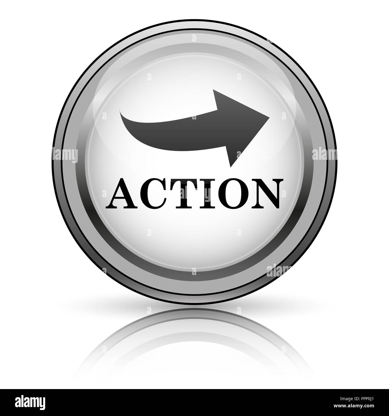 Action icon. Internet button on white background Stock Photo - Alamy