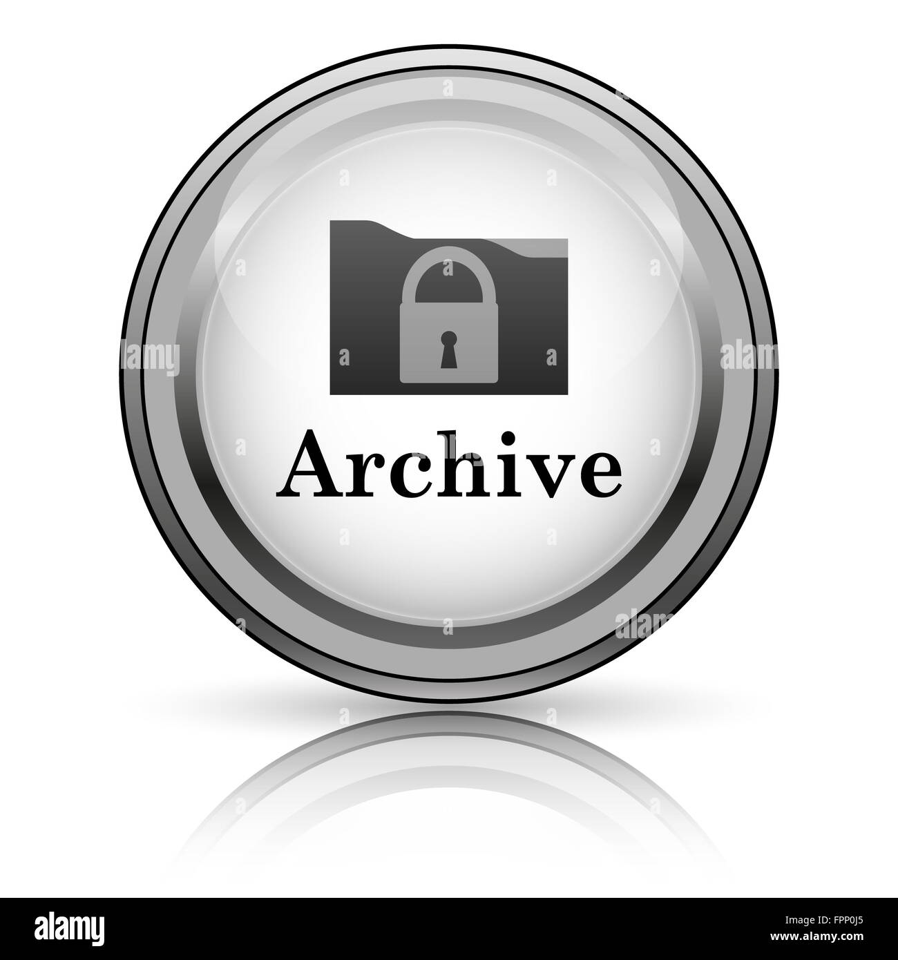 Archive icon. Internet button on white background Stock Photo - Alamy