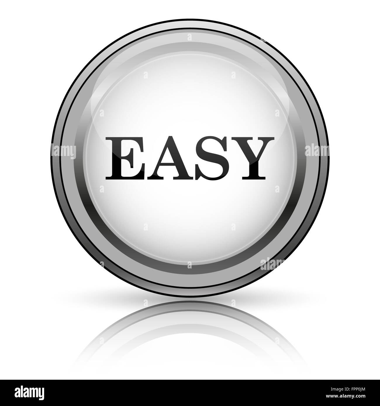 Easy icon. Internet button on white background Stock Photo - Alamy